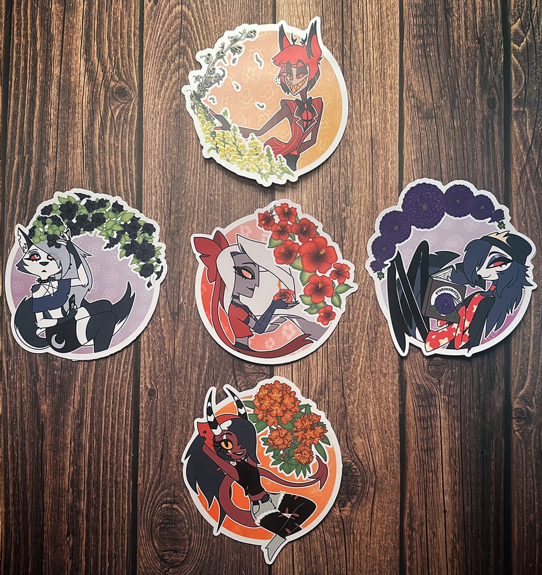 Hazbin Hotel | Helluva Boss Floral Fanmade Water Resistant Stickers ...