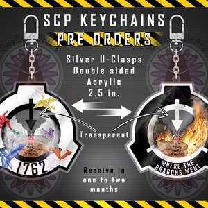 SCP || Fan Made Clear Acrylic Keychains || Double Sided 2.5" - Etsy