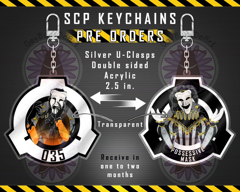 SCP || Fan Made Clear Acrylic Keychains || Double Sided 2.5" - Etsy