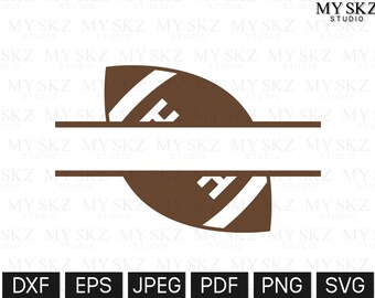 Split Football Svg - Etsy