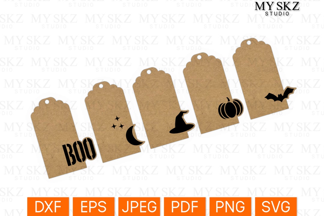 Halloween Gift Tag Bundle Dxf, Eps, Jpeg, Pdf, Png, Svg Instant Digital ...