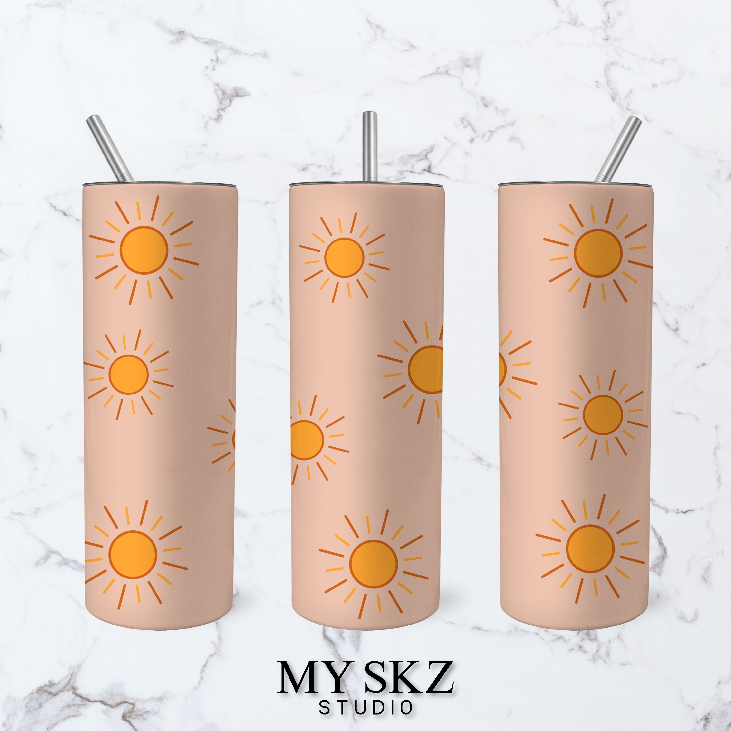 Inflated Sun Tumbler PNG, 3D Sun Tumbler Wraps, 20oz Sublimation ...