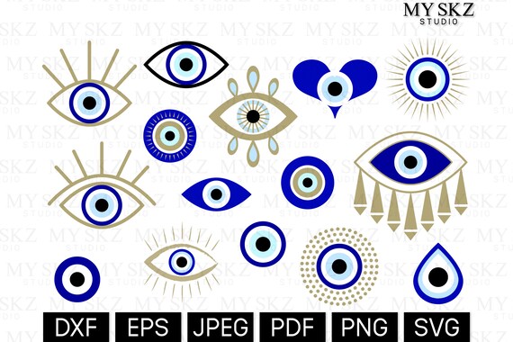 Evil Eye Bundle Dxf Eps Jpeg Pdf Png Svg Instant Digital | Etsy