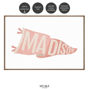 Personalised Name Pennant Flag Printable, Personalized Name Wall Art ...
