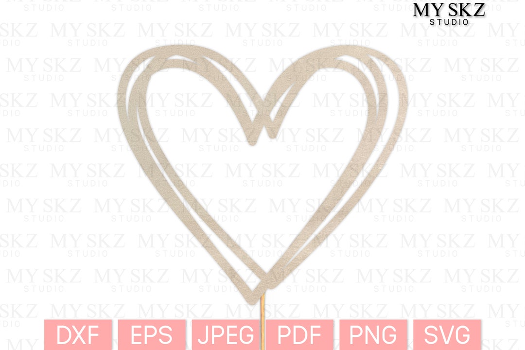 Heart Cake Topper Dxf, Eps, Jpeg, Pdf, Png, Svg Instant Digital ...