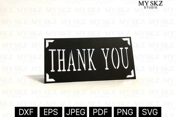 Thank You Card Dxf Eps Jpeg Pdf Png Svg Instant Digital - Etsy