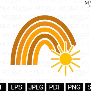 Sun Rainbow Dxf, Eps, Jpeg, Pdf, Png, Svg Instant Digital Download ...