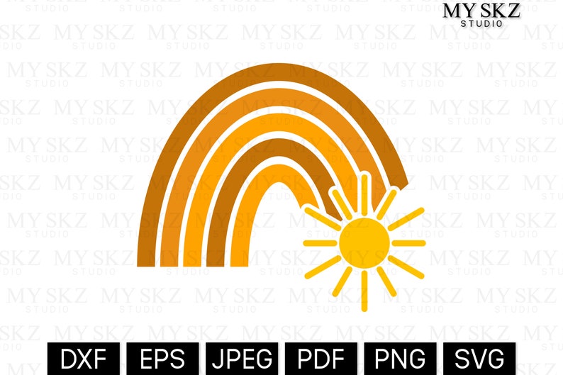 Sun Rainbow Dxf, Eps, Jpeg, Pdf, Png, Svg Instant Digital Download ...