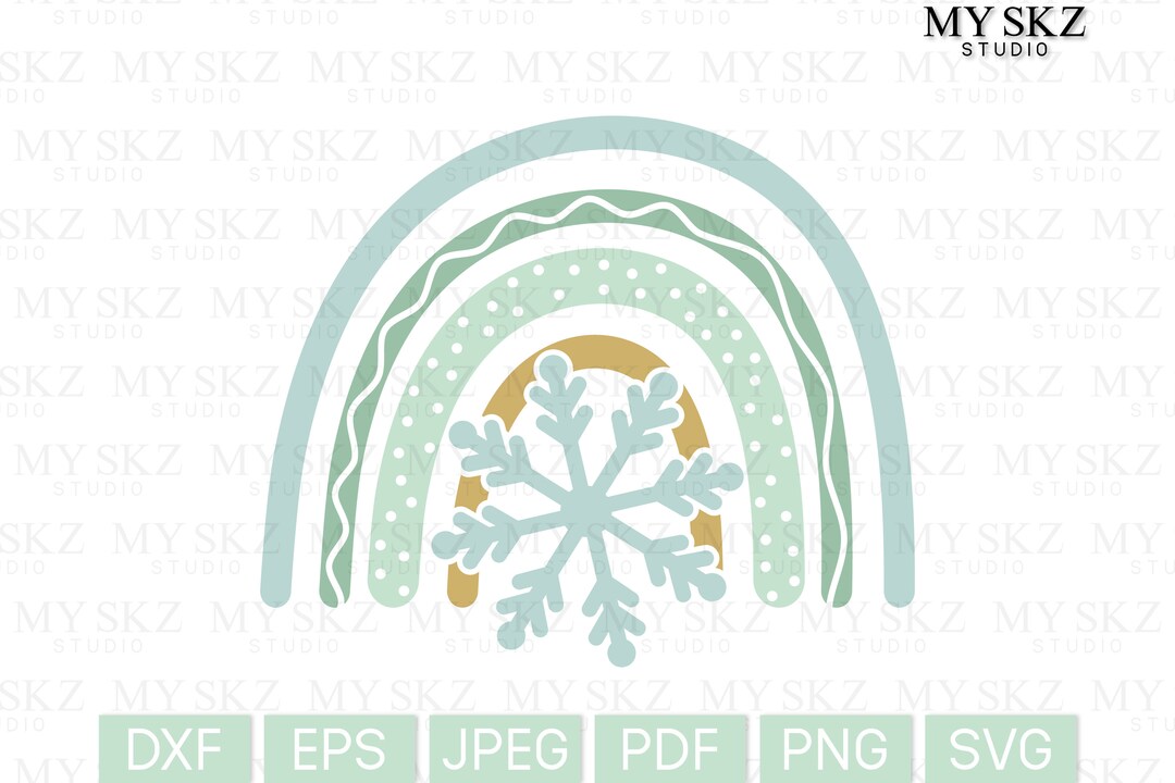 Snowflake Rainbow Dxf, Eps, Jpeg, Pdf, Png, Svg Instant Digital ...
