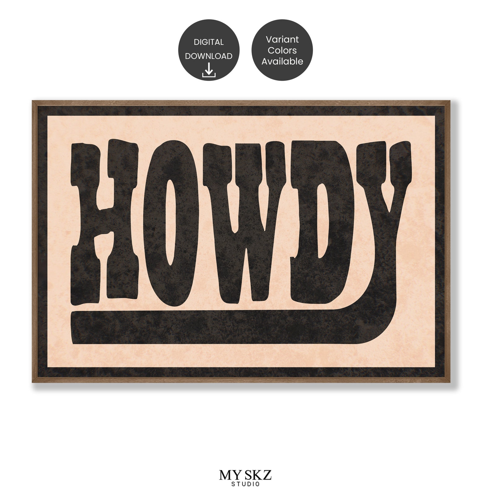 Howdy Wall Art Print, Aesthetic Decor, Typography Print, Western Decor ...