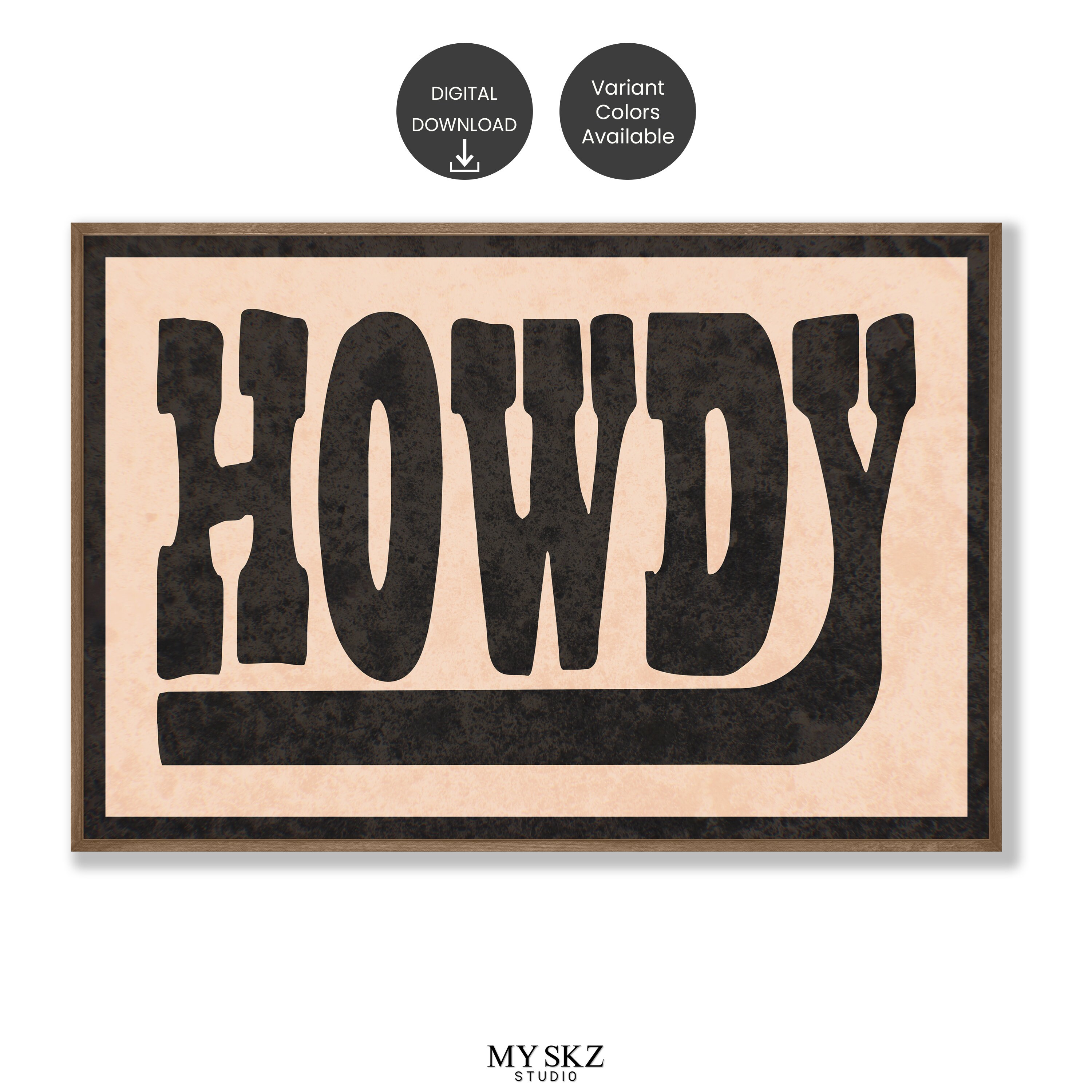 Howdy Wall Art Print, Aesthetic Decor, Typography Print, Western Decor ...