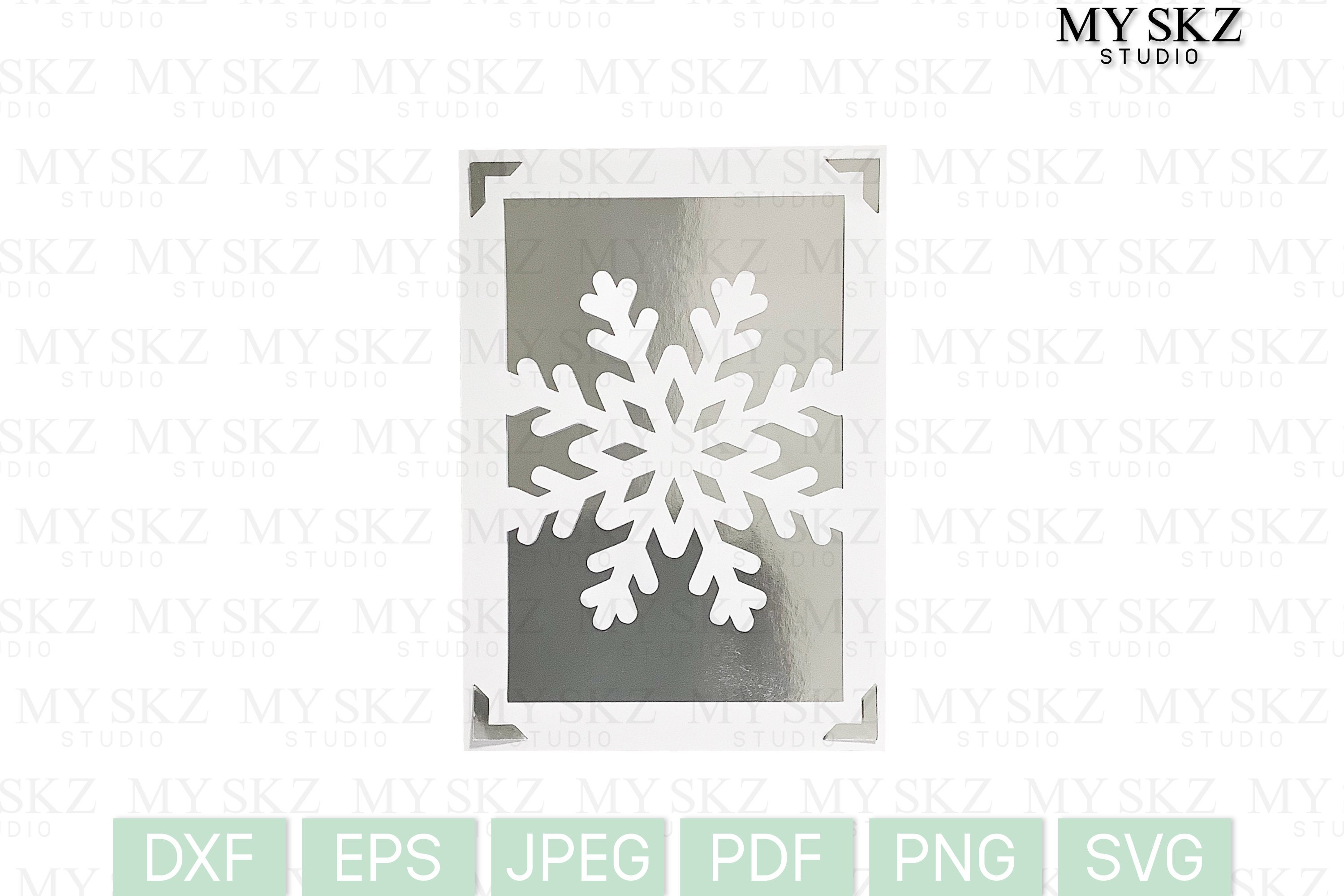 Snowflake Card Dxf, Eps, Jpeg, Pdf, Png, Svg Instant Digital Download ...