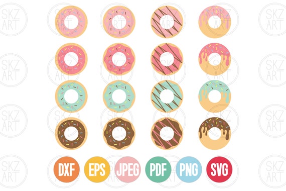 Donuts Bundle Dxf Eps Jpeg Pdf Png Svg Instant Digital | Etsy