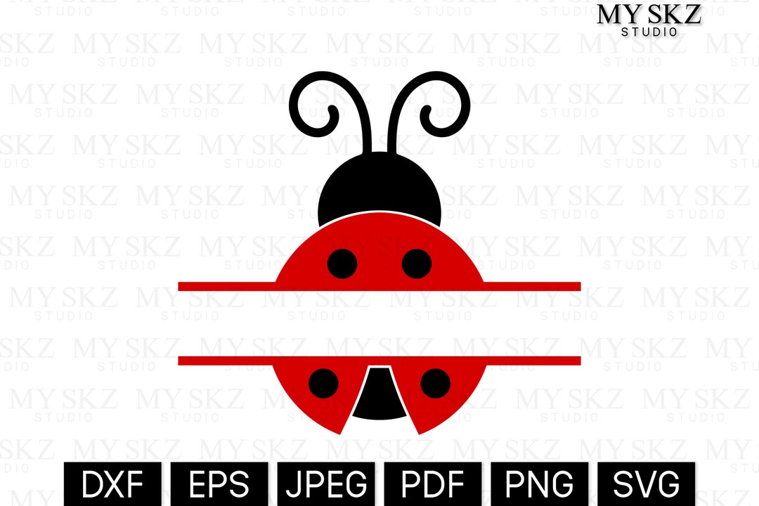 Ladybug Split Monogram Dxf, Eps, Jpeg, Pdf, Png, Svg Instant Digital ...