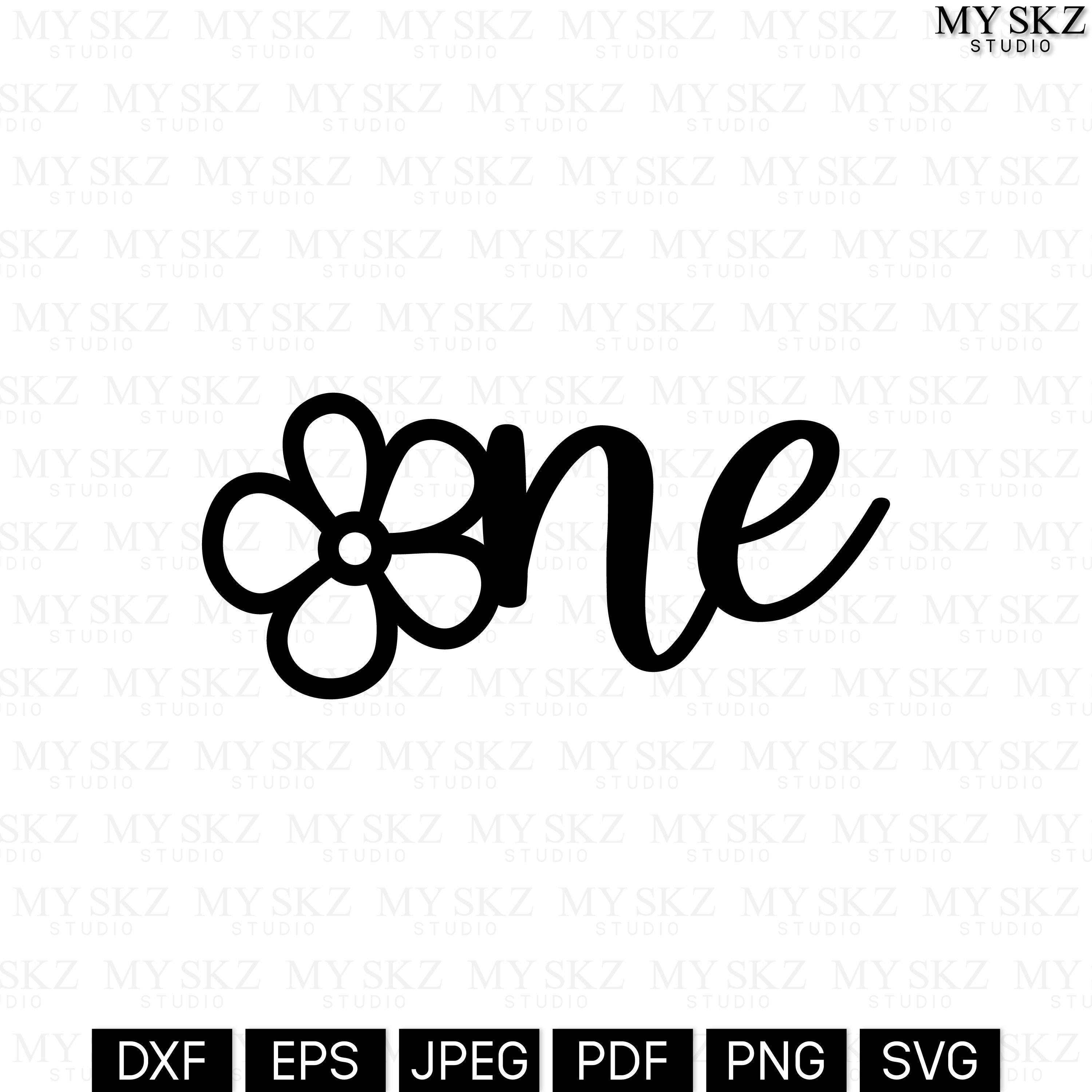 Flower One Birthday Cake Topper Dxf, Eps, Jpeg, Pdf, Png, Svg Instant ...