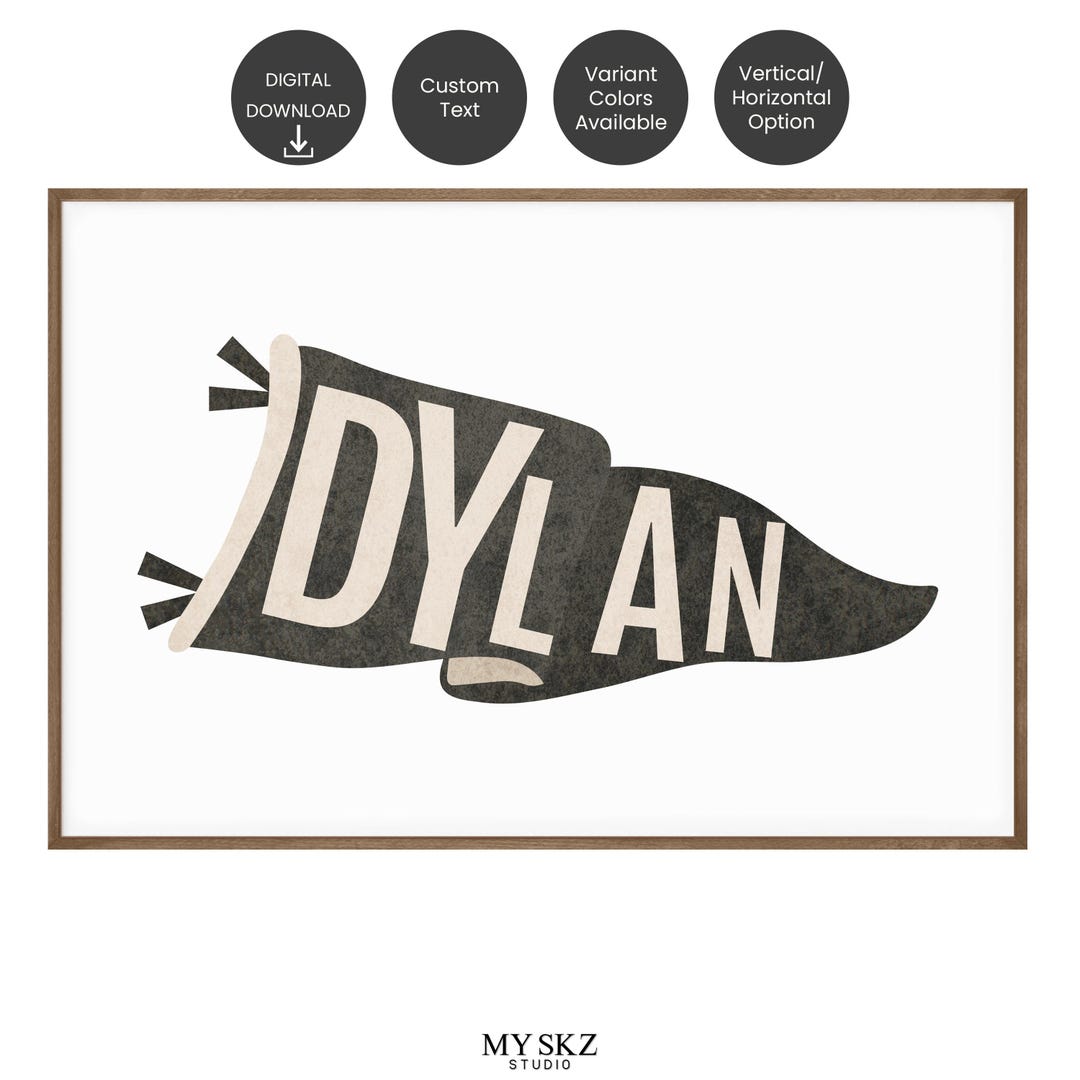 Personalised Name Pennant Flag Printable, Personalized Name Wall Art ...