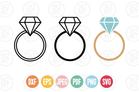 Diamond Ring Dxf Eps Jpeg Pdf Png Svg Instant Digital | Etsy