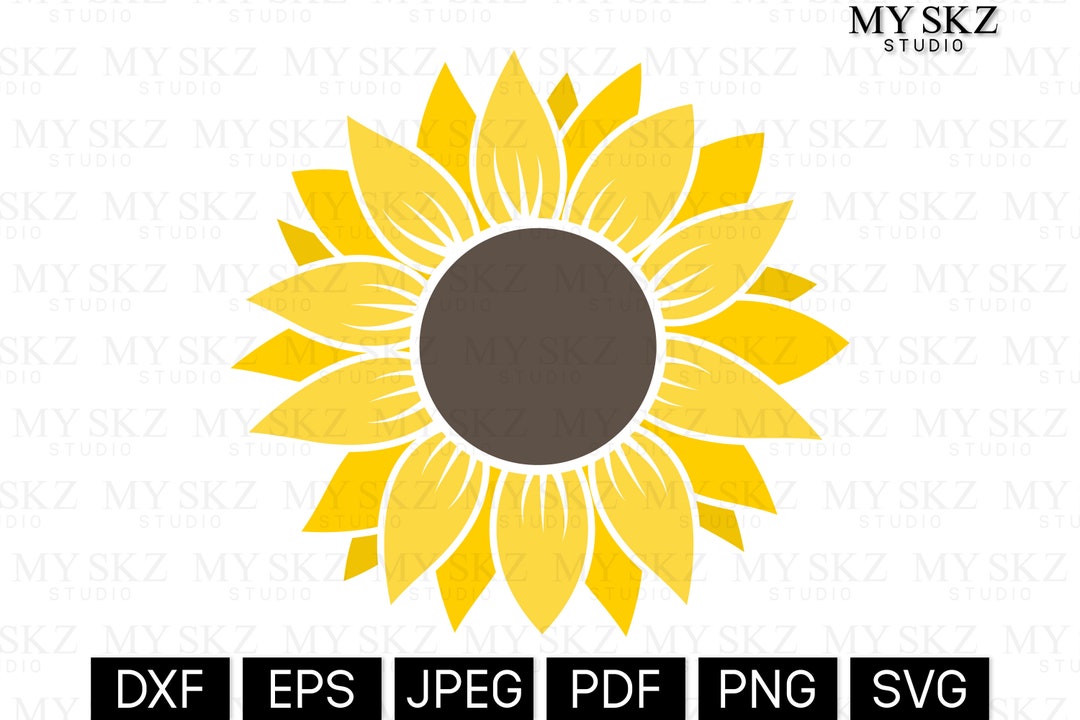 Sunflower Dxf, Eps, Jpeg, Pdf, Png, Svg Instant Digital Download Files ...