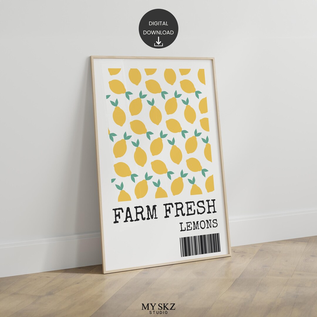 Farm Fresh Lemons Wall Art Print, Farm Fresh Print, Lemons Print ...
