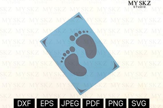Baby Feet Card Dxf Eps Jpeg Pdf Png Svg Instant Digital | Etsy