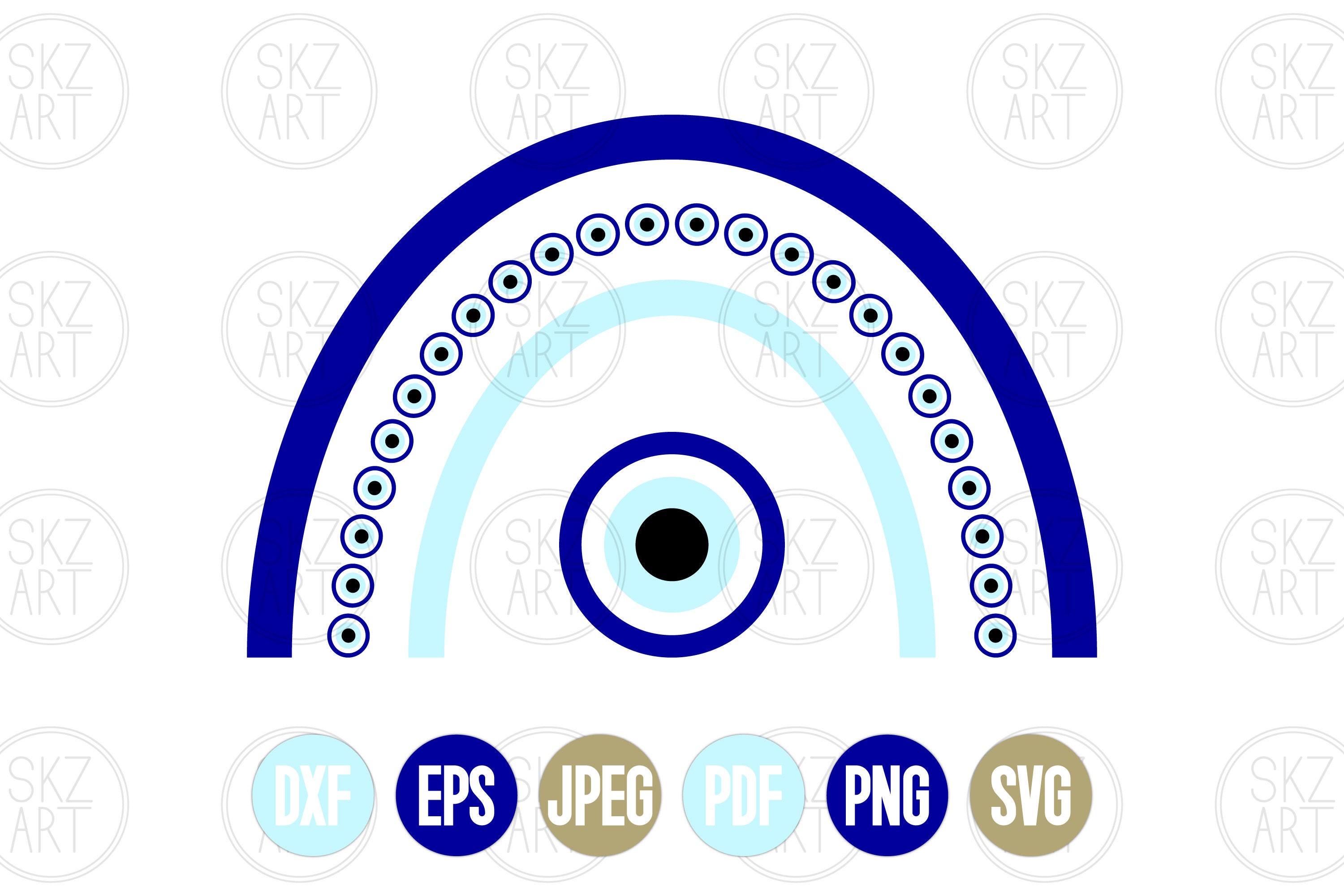 Evil Eye Rainbow Dxf Eps Jpeg Pdf Png Svg Instant Digital | Etsy