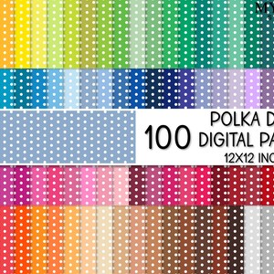 Polka Dot Digital Paper Pack 12in X 12in JPEG Instant Digital Download ...