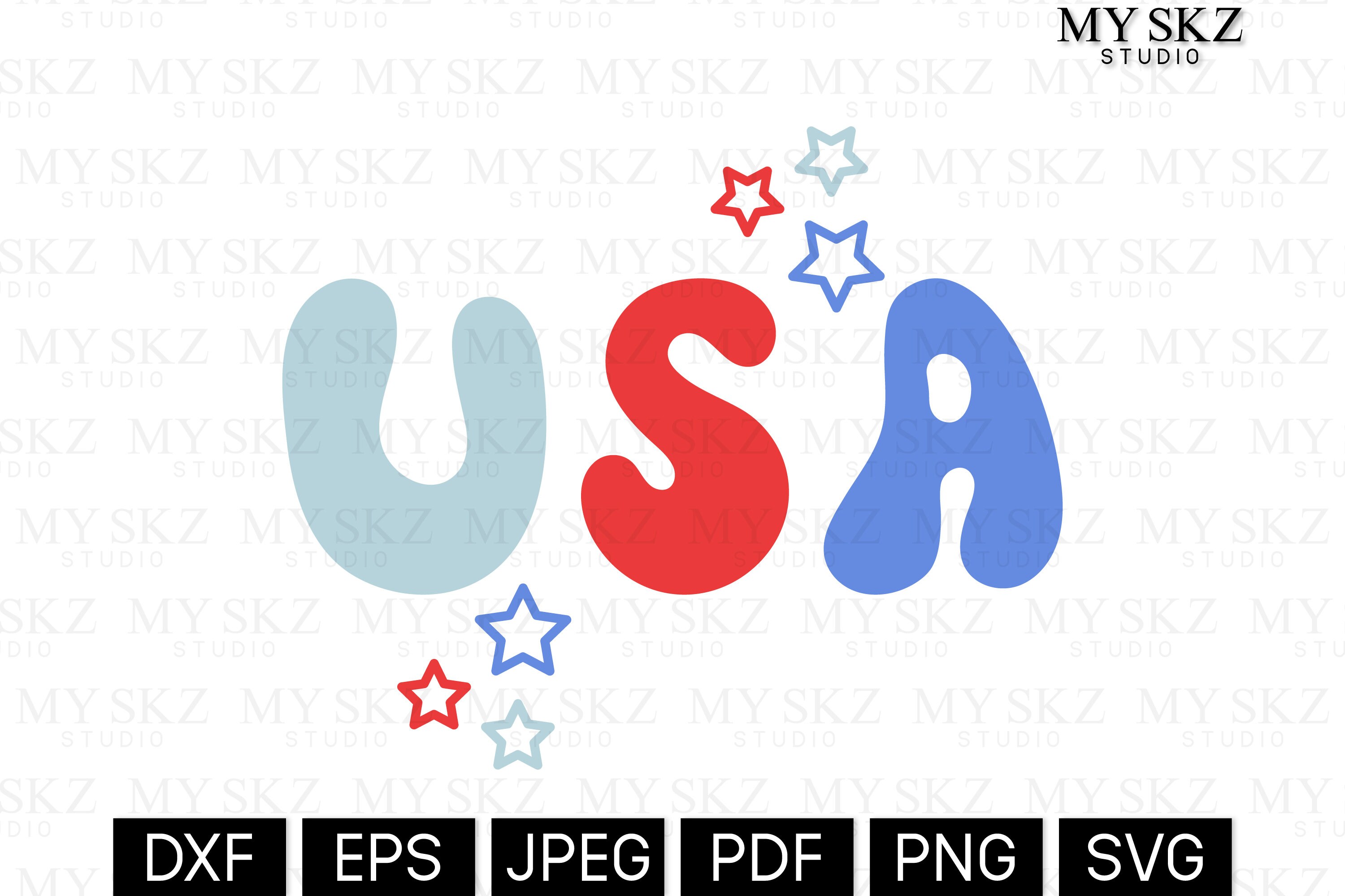 Usa With Stars Dxf, Eps, Jpeg, Pdf, Png, Svg Instant Digital Download ...