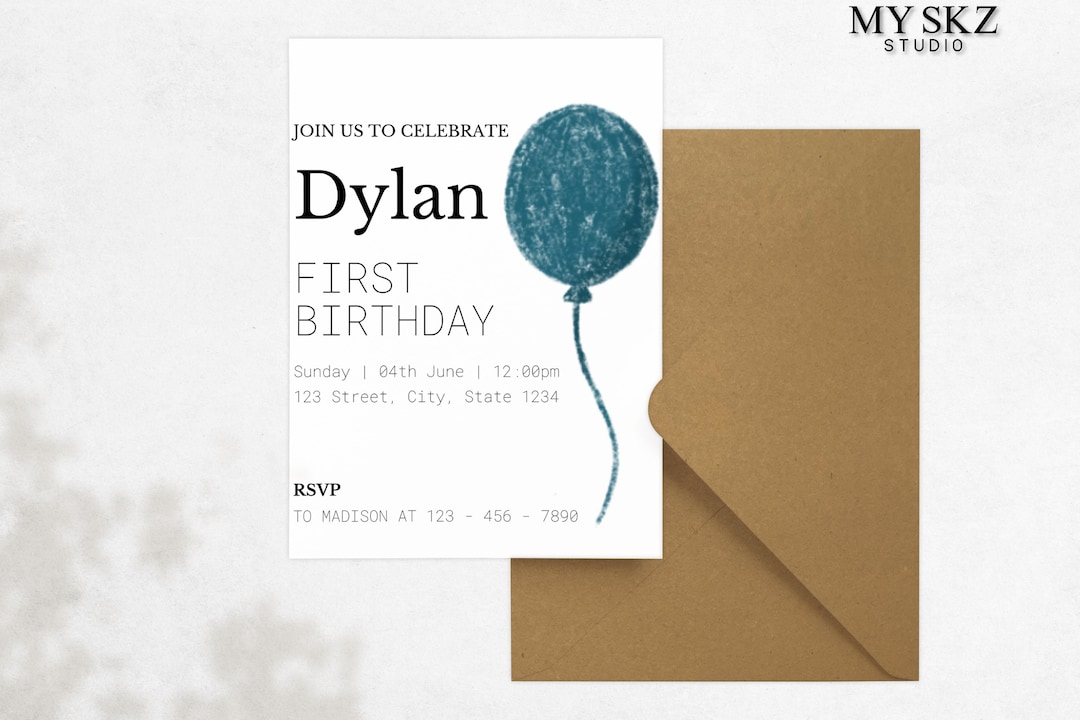 Balloon Birthday Invitation Template | Editable Printable Birthday ...