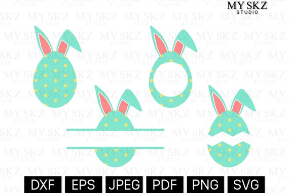 Easter Egg Split Monogram Bundle Dxf Eps Jpeg Pdf Png Svg - Etsy