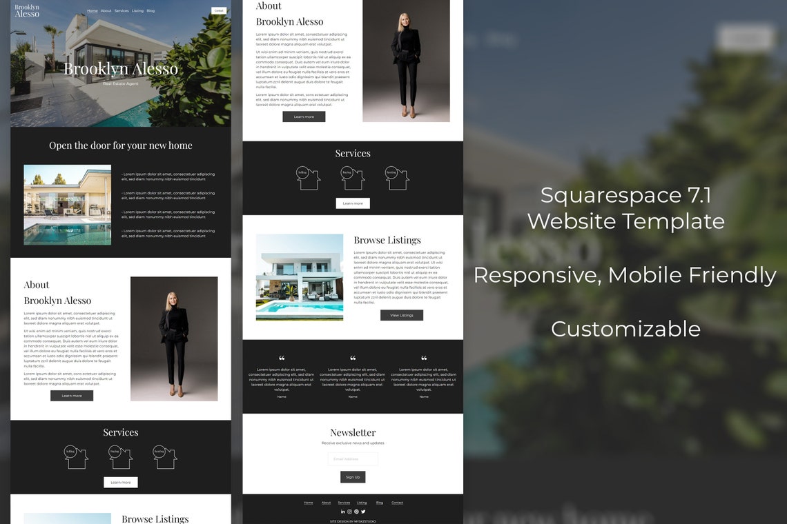 Real Estate Agent Squarespace Website Template Website Template for ...