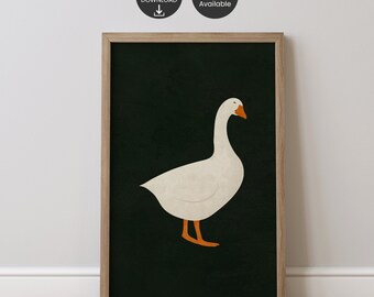 Silly Goose Wall Art, Cute Goose Poster, Nursery Decor, Farm Animal ...
