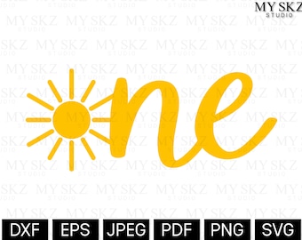 Sun One Birthday Cake Topper Dxf, Eps, Jpeg, Pdf, Png, Svg Instant ...