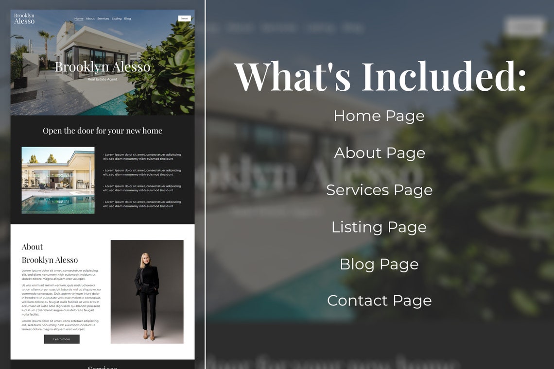 Real Estate Agent Squarespace Website Template Website Template for ...