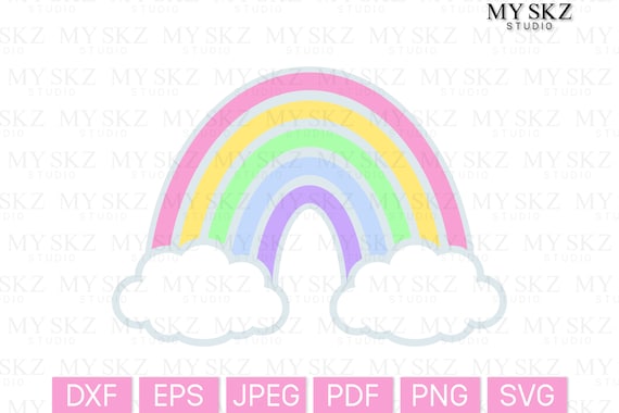 Rainbow Dxf Eps Jpeg Pdf Png Svg Instant Digital Download - Etsy