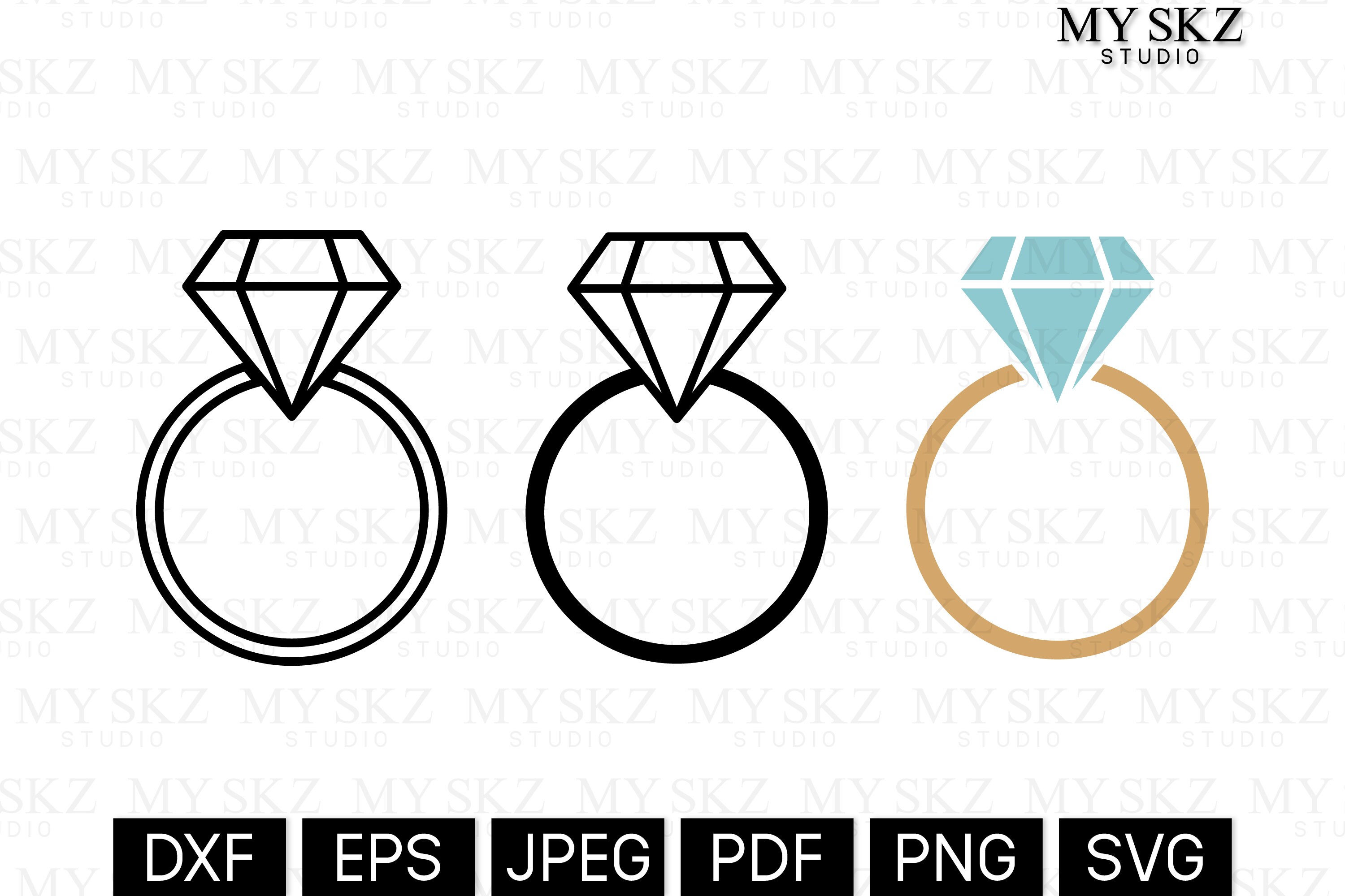 Diamond Ring Dxf, Eps, Jpeg, Pdf, Png, Svg Instant Digital Download ...