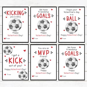 Soccer Valentine - Printable - Kids Valentine Cards - Instant Download ...