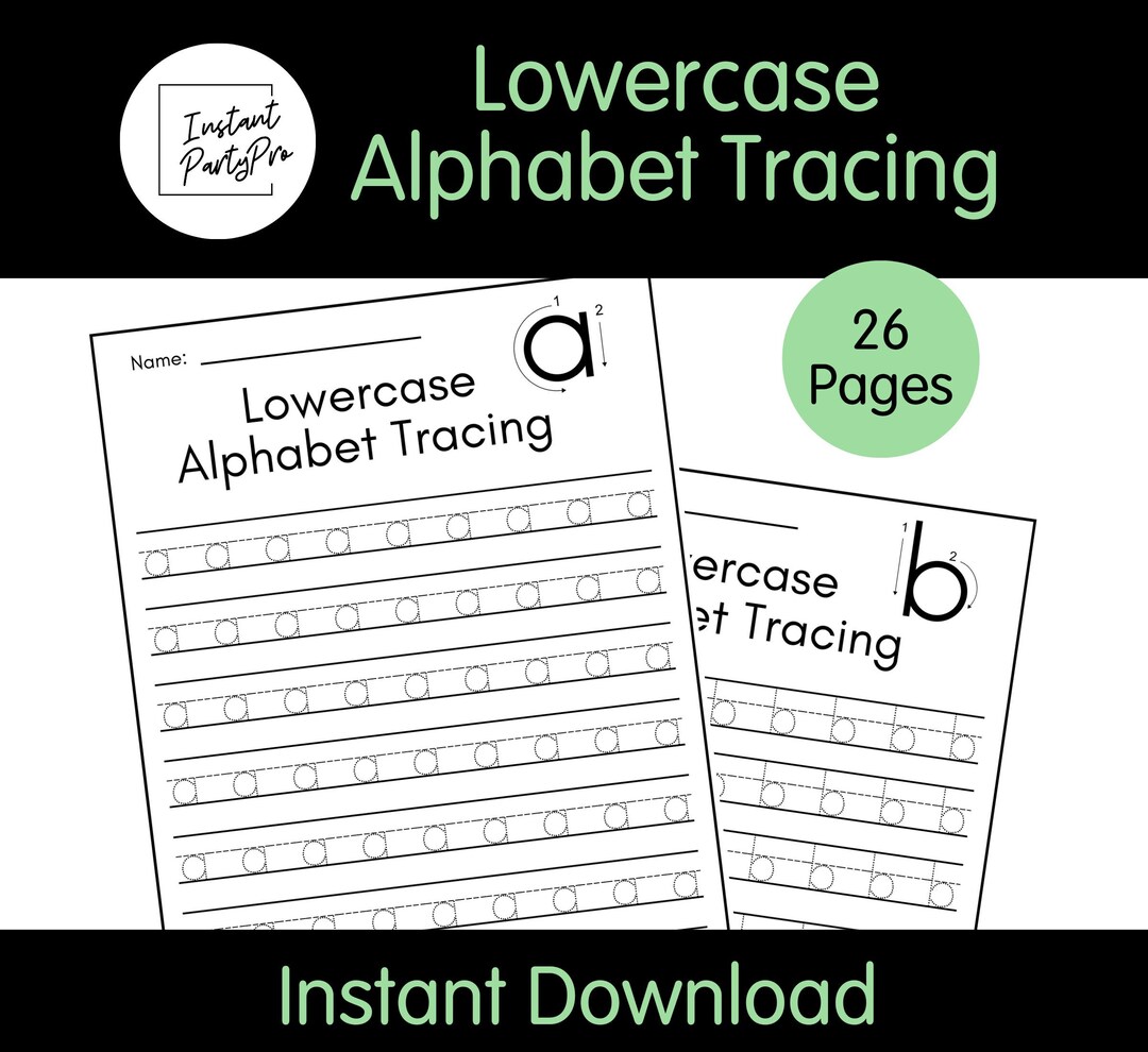 Alphabet Tracing Worksheets, Printable, Kindergarten, Preschool ...