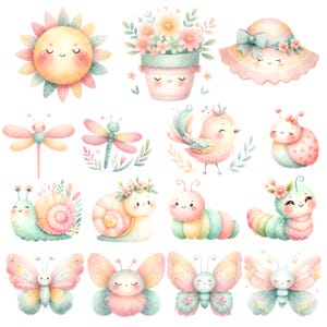 Cute Spring Clipart - Watercolor - Spring Doodles Png - High Quality ...