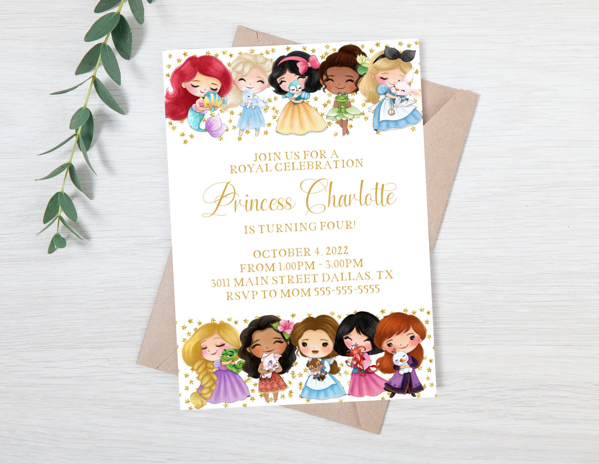 Princess Invitation Editable Printable Digital Download - Etsy