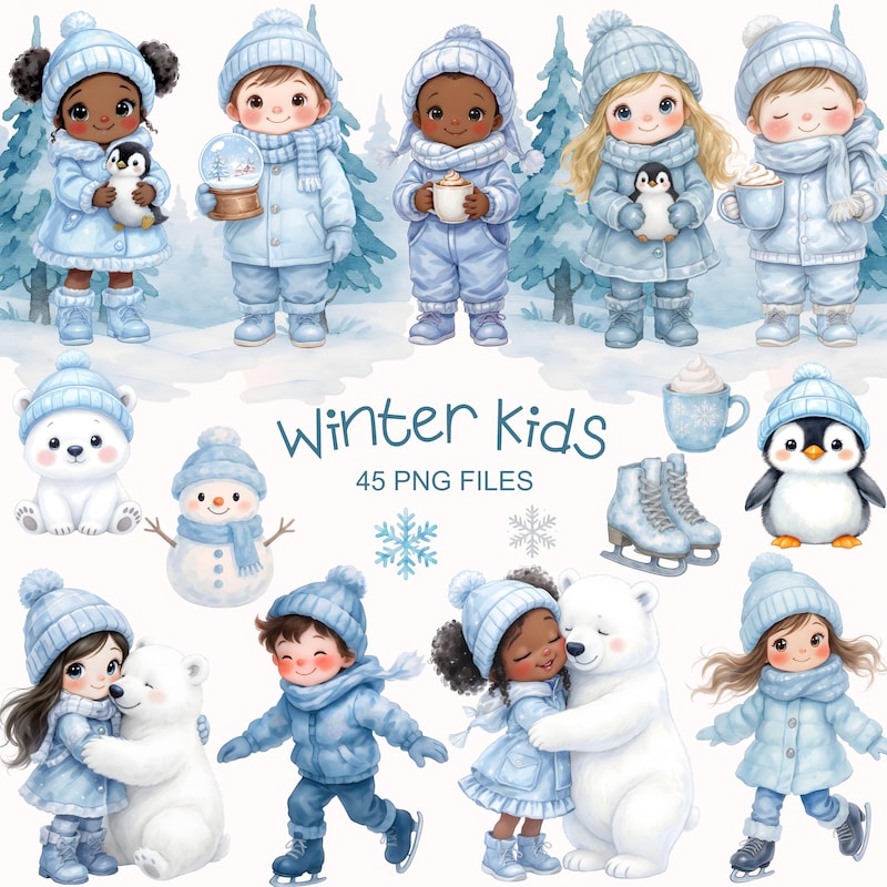 Cute Winter Clipart - Etsy