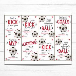 Soccer Valentine Printable Kids Valentine Cards Instant Download Cute ...