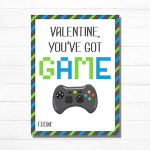 Gamer Valentine Card Printable Instant Download Class Valentine Cards ...