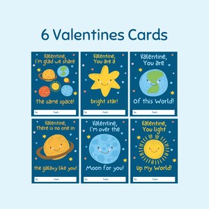 Space Valentine Cards - Printable - Instant Download - Kids Valentines ...