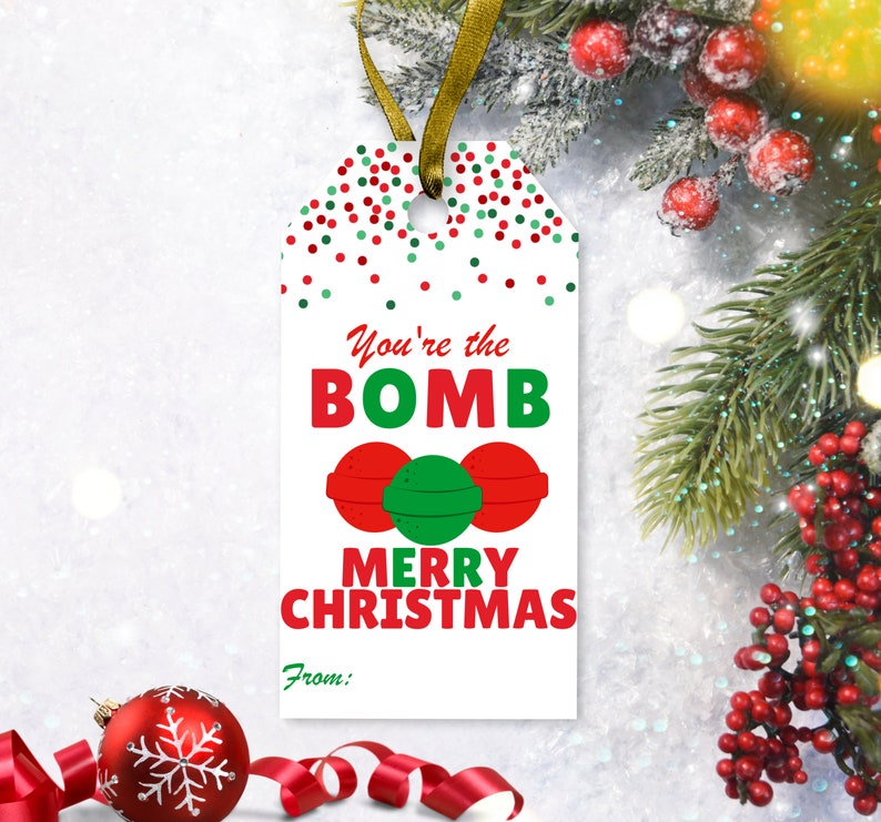 Bath Bomb Gift Tag - Printable - Christmas - Favor Tag - Instant ...