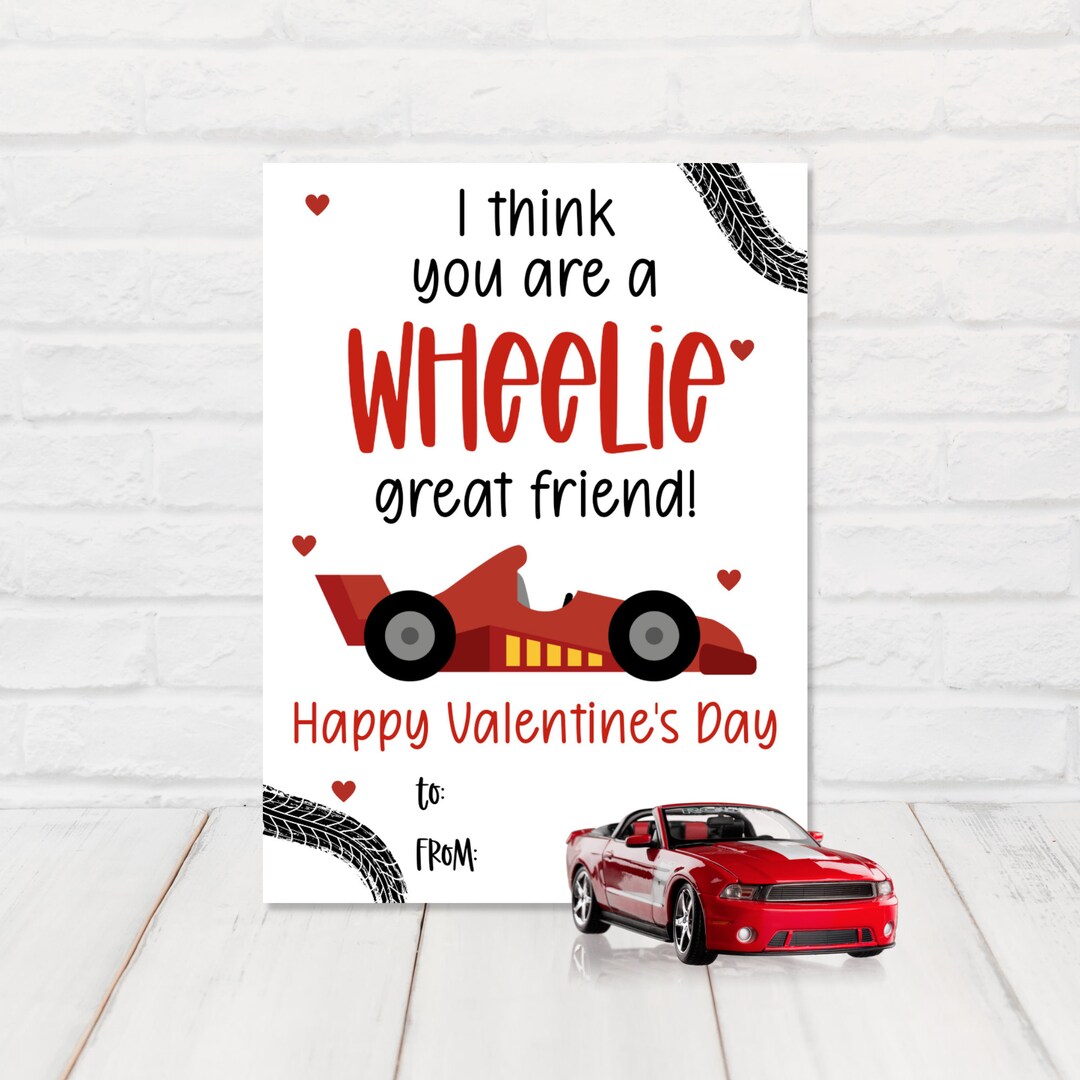 Wheelie Valentine Card Printable Instant Download Kids - Etsy