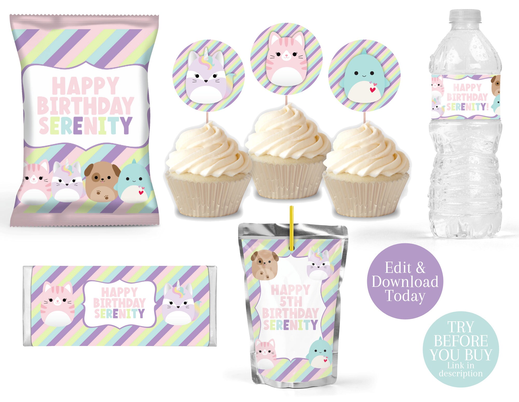 Birthday Party Bundle Editable Printable Party Package - Etsy