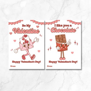 Retro Valentine Cards - Printable - Kids Valentines - School Valentine ...