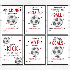 Soccer Valentine - Printable - Kids Valentine Cards - Instant Download ...