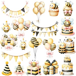Bee Day Clipart - Watercolor - Bumblebee Png - Cute Honeybee - First ...