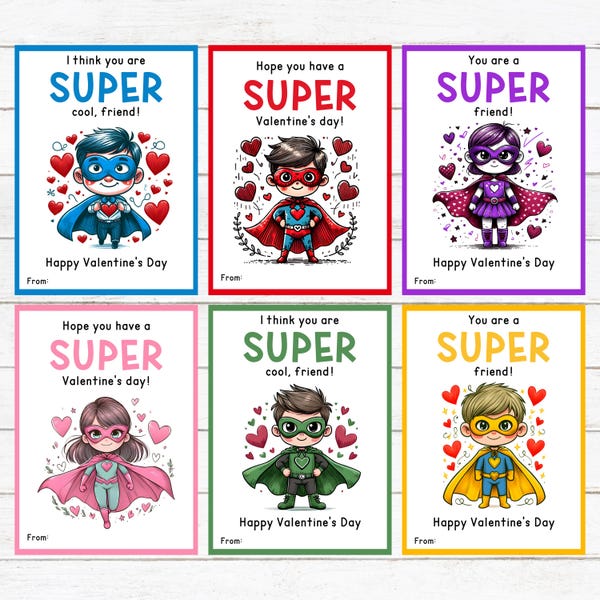 Superhero Valentine - Etsy